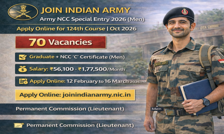 Army NCC Special Entry 2026 (Men) Online Form 2026