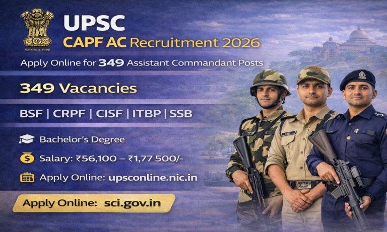 UPSC CAPF AC Vacancy Online Form 2026