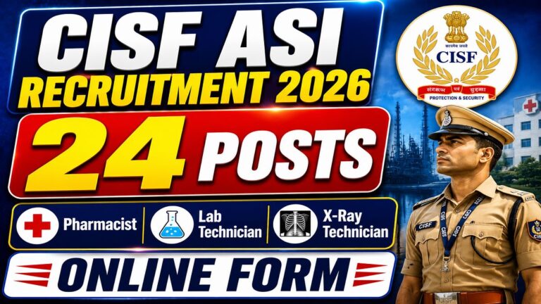 CISF Para Medical Staff Recruitment 2026: Apply for 24 ASI Posts